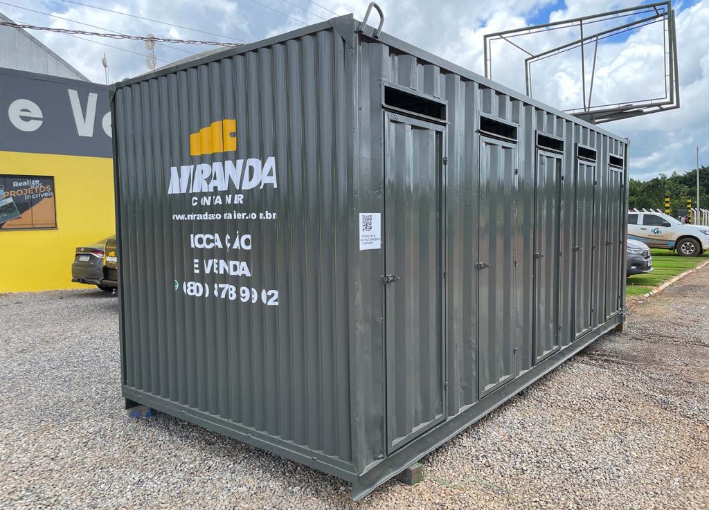 Banheiro Container 06 Metros com 05 (Vaso e Pia e chuveiro) Bronze ...