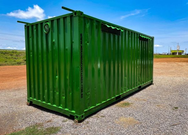 Container de Obra de (03 Metros) com 02 Banheiros - 02 Vaso 02 Pia e 02 ...